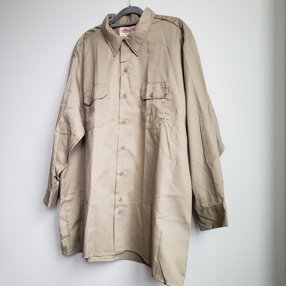 Dickies | Shirts | Dickies Button Up Khaki Work Shirt | Poshmark